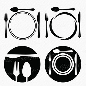 Restaurant Logo SVG Bundle Plate Fork Spoon Knife Cut and Clipart Png ...