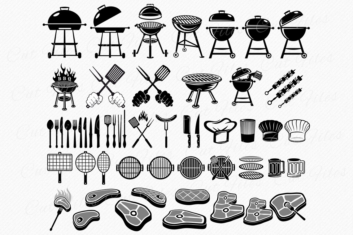 Barbecue SVG Bundle 54 BBQ Vector Grill Cutting and Clip Art - Etsy