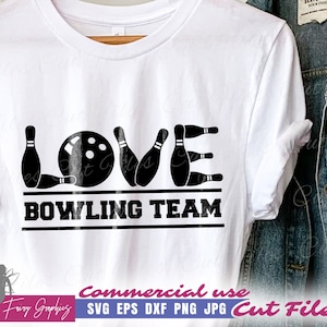 Bowling Team SVG Bundle Monogram Frame Love Bowling Squad Ball and Pins ...