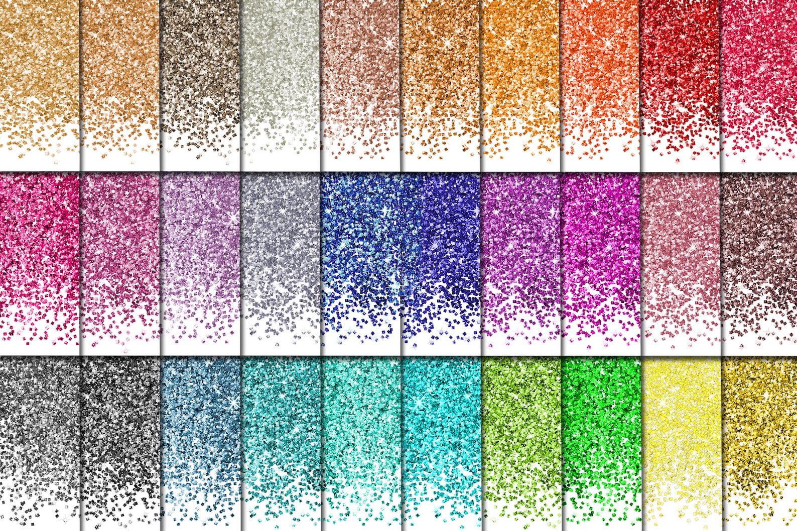 Glitter Confetti Borders | 30 Colors Glitter Overlay Background Images ...