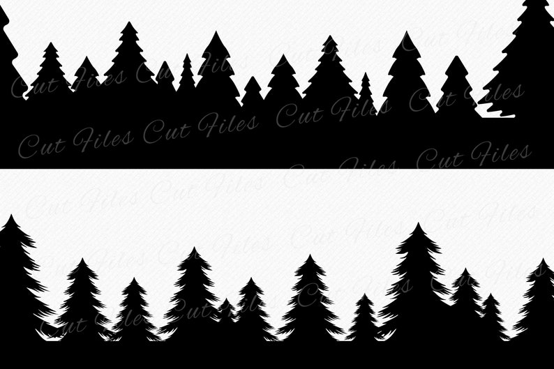 Forest Line SVG Seamless Pine Trees, Tree Line SVG, Pine Trees Clipart ...