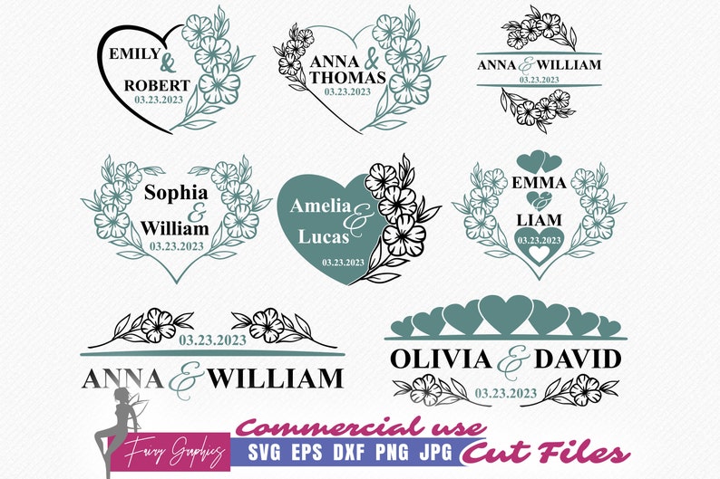 Wedding SVG Bungle Wedding Signs Marriage Name Frame - Etsy