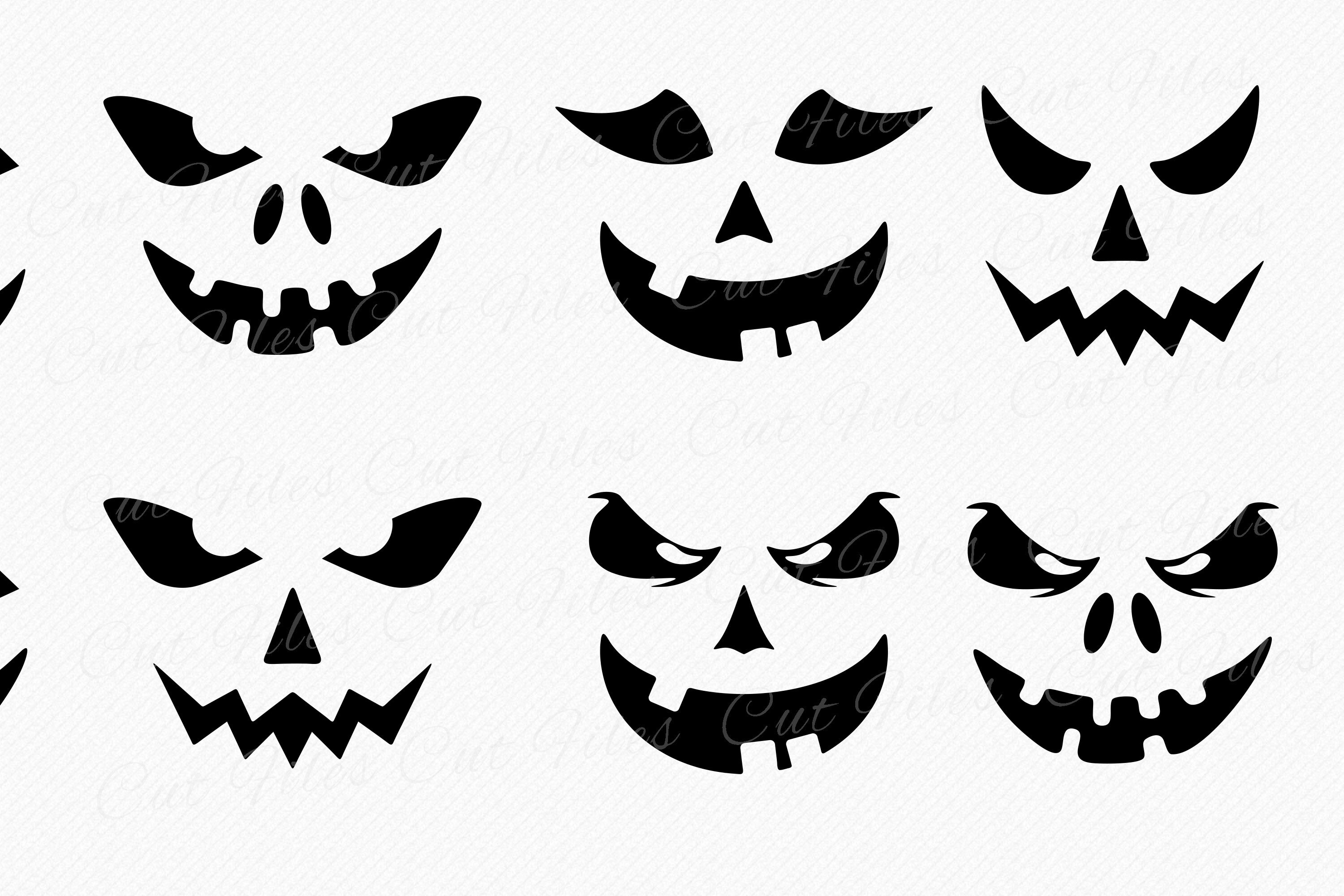 Pumpkin Faces SVG Bundle Halloween SVG Bundle Cut and - Etsy