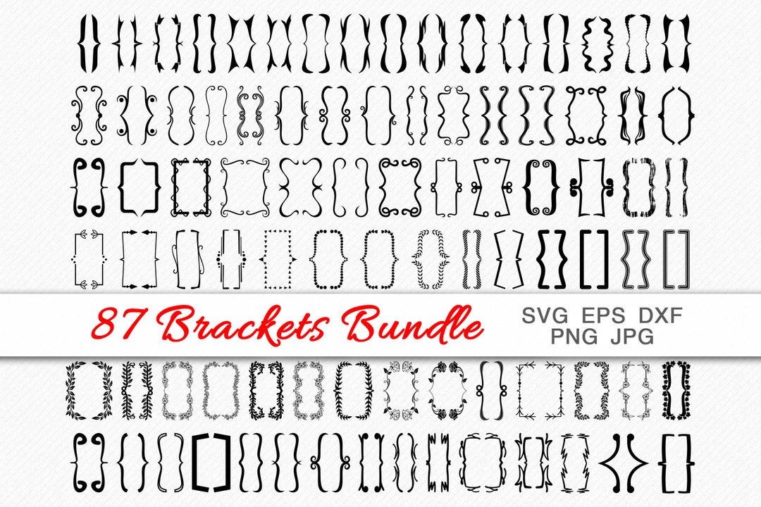 Bracket SVG Decoration Braces Bundle Text Parenthesis Vector and ...