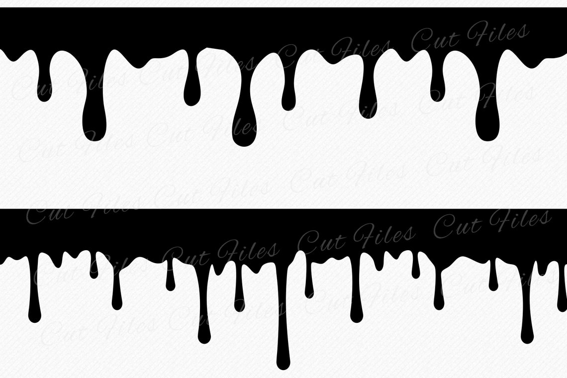 Dripping Borders SVG Vector, Seamless Dripping Elements Design, Paint ...