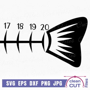 Fish Ruler SVG – Fishing Measure Ruler Clipart Template – Laser Cut ...