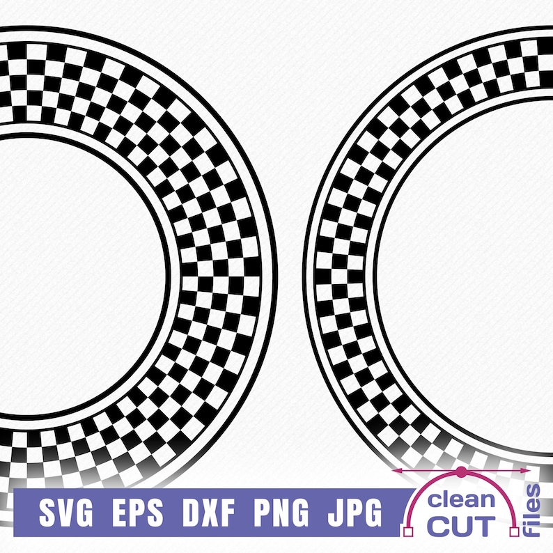 Checkered Circle Patterns SVG Bundle, Circle Border Background Frames ...