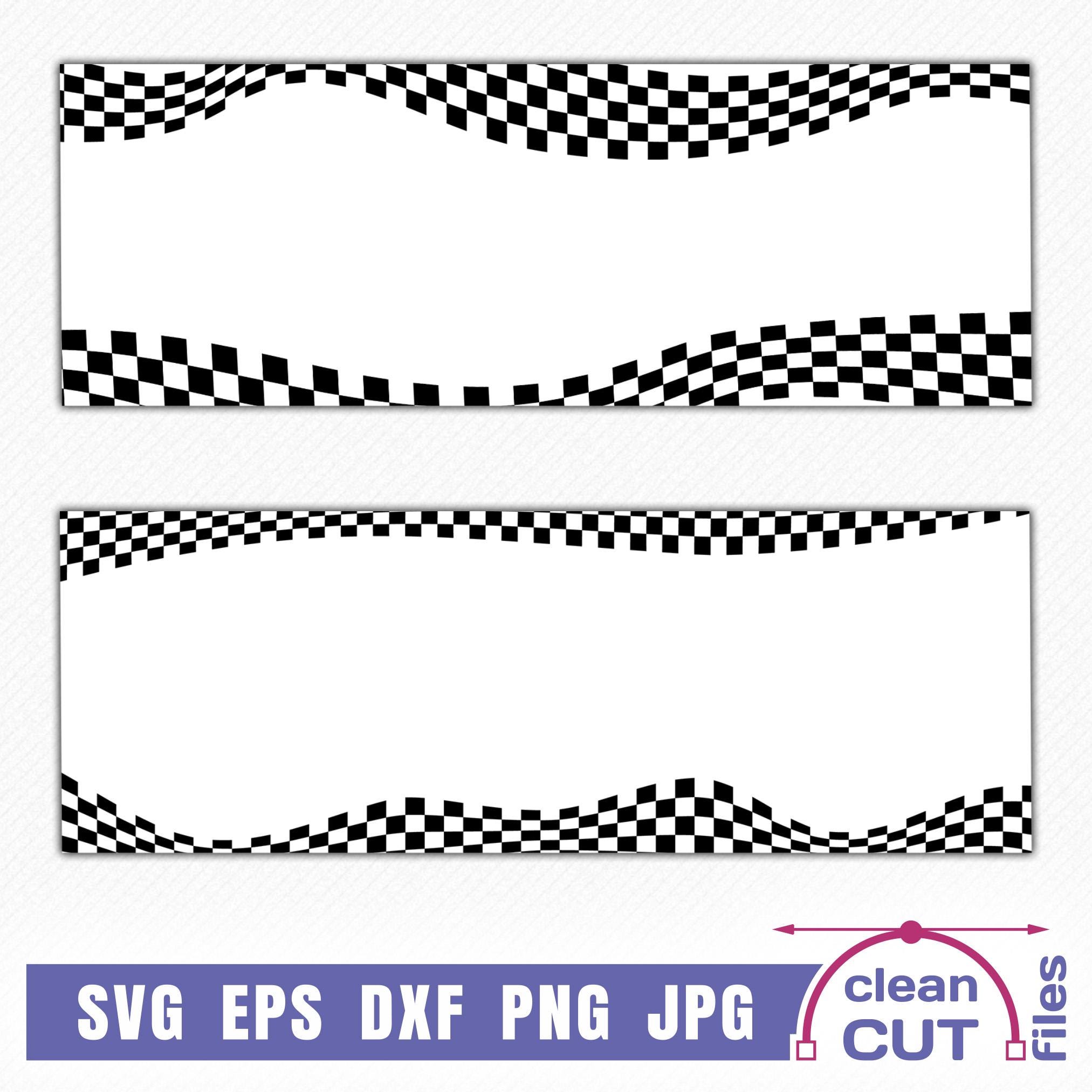 Checkerboard Line Border SVG, Twisted Checker Frame Pattern, Finish ...