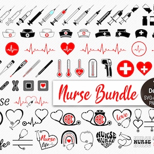Nurse SVG Bundle | Nursing SVG | Hospital Clipart Designs | Stethoscope ...