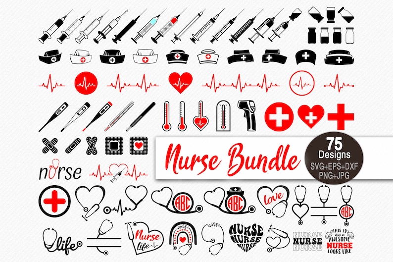 Nurse SVG Bundle | Nursing SVG | Hospital Clipart Designs | Stethoscope ...