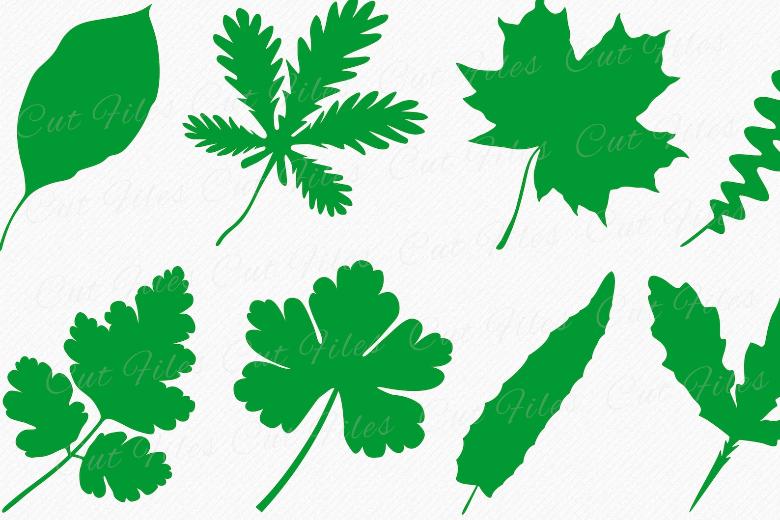 Forest Leaf SVG Bundle, Silhouette Leaf Vector and Clipart Files, 28 ...