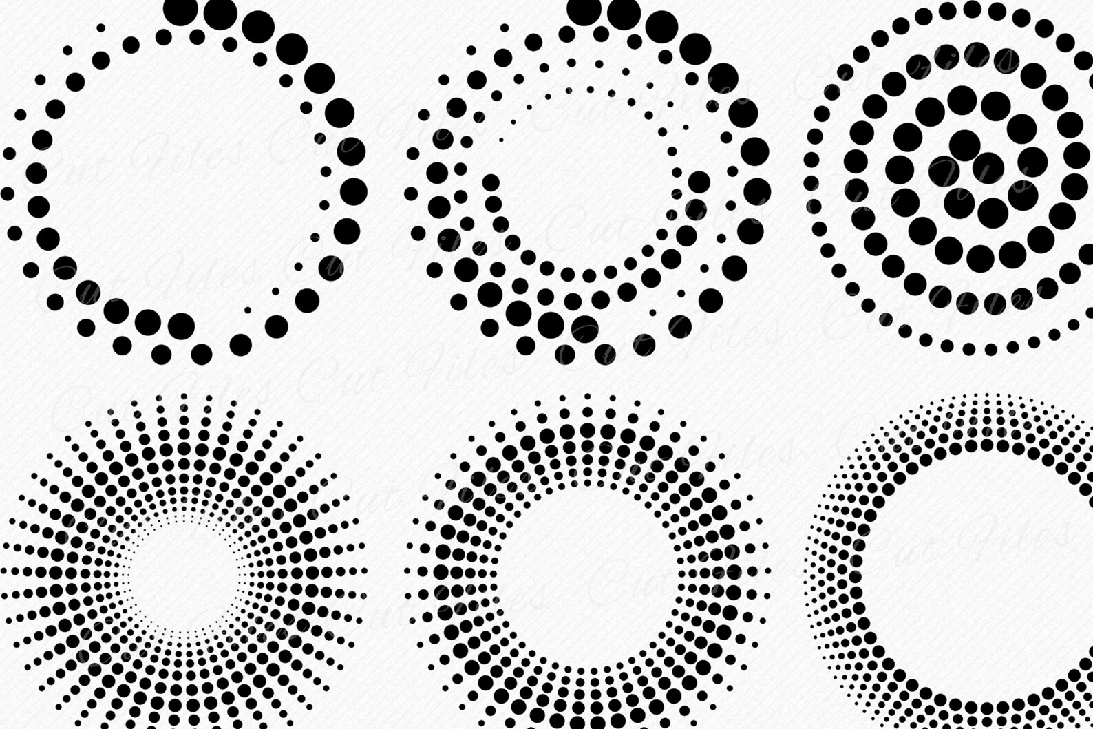 Round Frame With Halftone Dots, Circle Gradient Dots, Dotted Circles ...