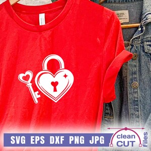 Heart Lock and Key SVG Cutting File, Love Lock Silhouette Cricut Cameo ...