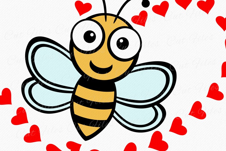 Bee Heart SVG Layered Cuting and Clipart File Bumble Bee SVG - Etsy