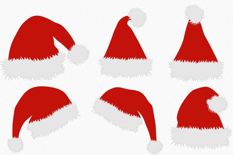 Santa Hats SVG Bundle Layered Christmas Hat Cutting and - Etsy
