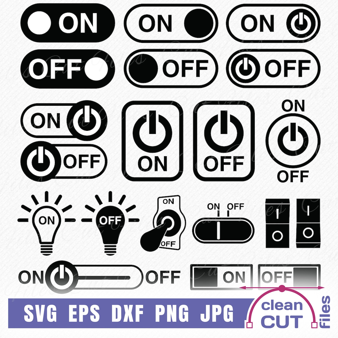 On off Power Button SVG Bundle Toggle Switch, Power Symbol on Off ...