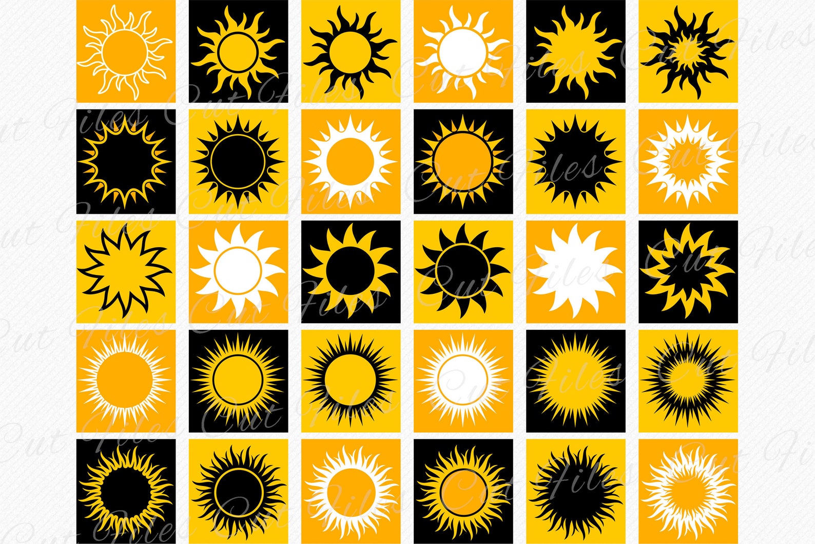 Summer Sun SVG Bundle | Sun Vector and Clipart Files, Cutting Files ...