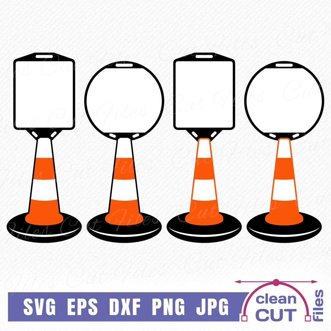 Traffic Cone With Sign SVG Vector Design | Snap-on Clip-on Cone Safety ...