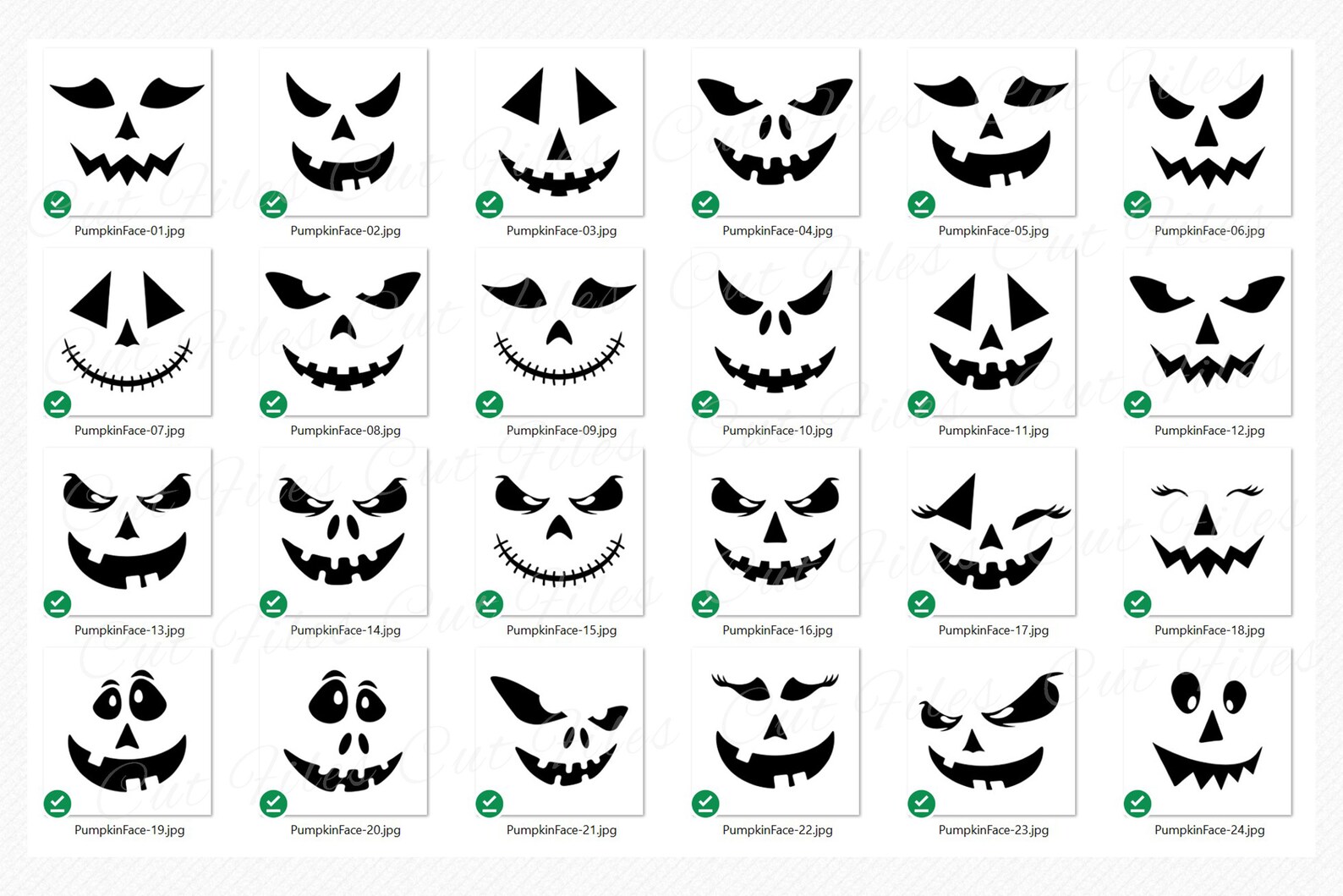 Pumpkin Faces SVG Bundle, Halloween SVG Bundle, Cut and Clipart Vector ...