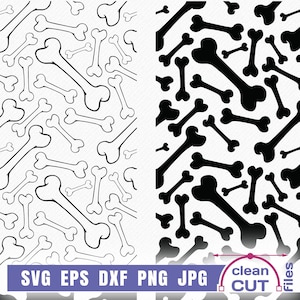 Seamless Paw and Bone SVG Pattern Bundle, Animal Paw Print Background ...