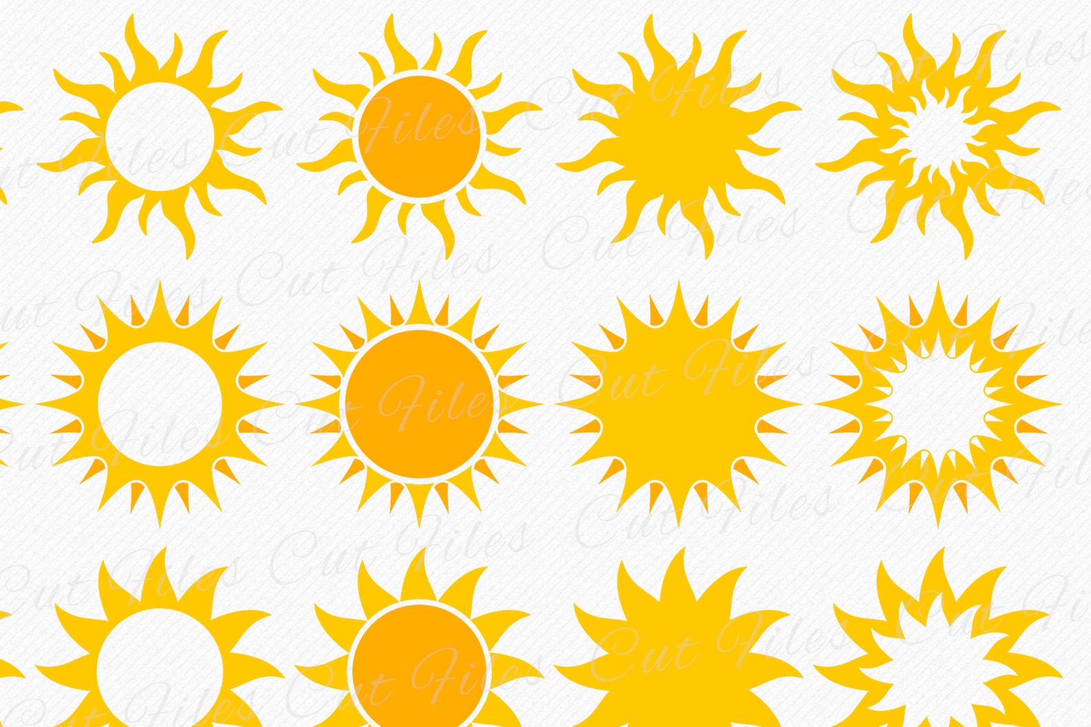 Summer Sun SVG Bundle | Sun Vector and Clipart Files, Cutting Files ...