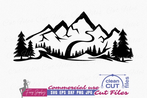 Mountain SVG Forest Pine Trees Svg Mountain Road Svg - Etsy