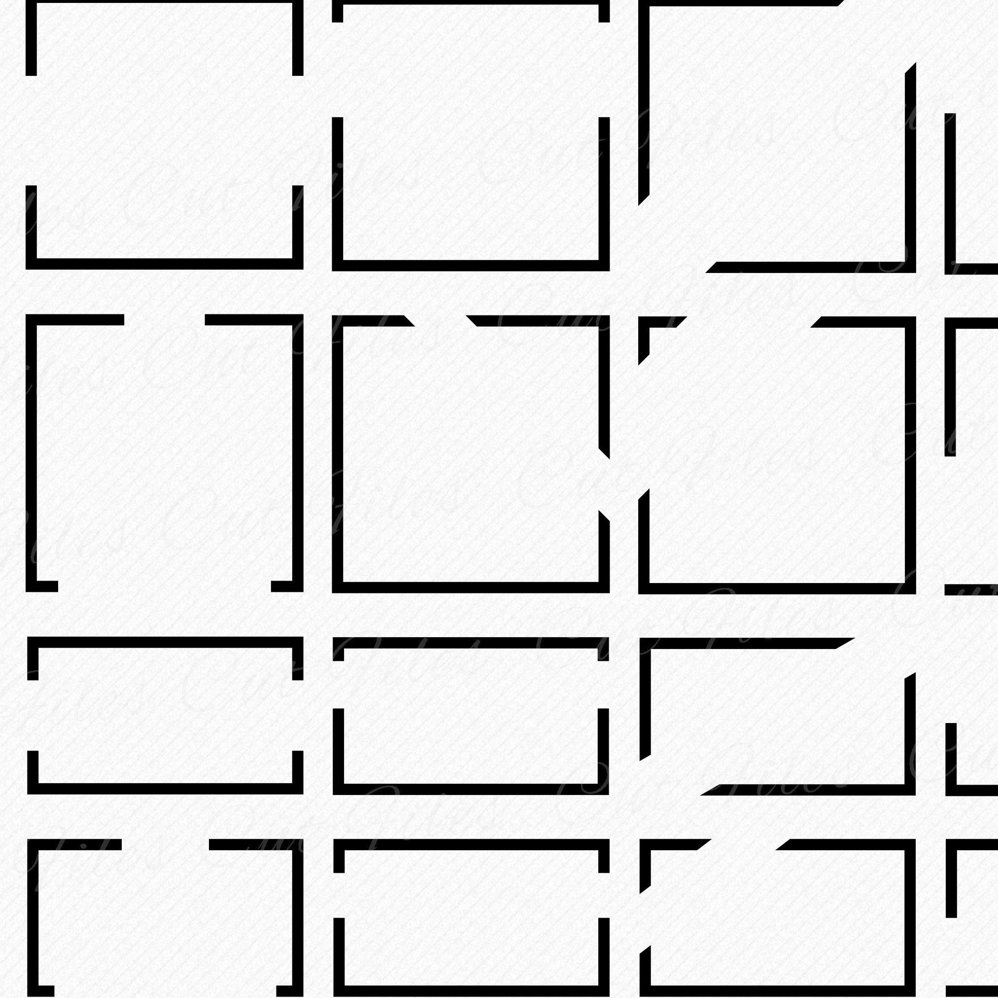 Open Rectangle SVG Vector Bundle, Split Square and Rectangle Outline ...