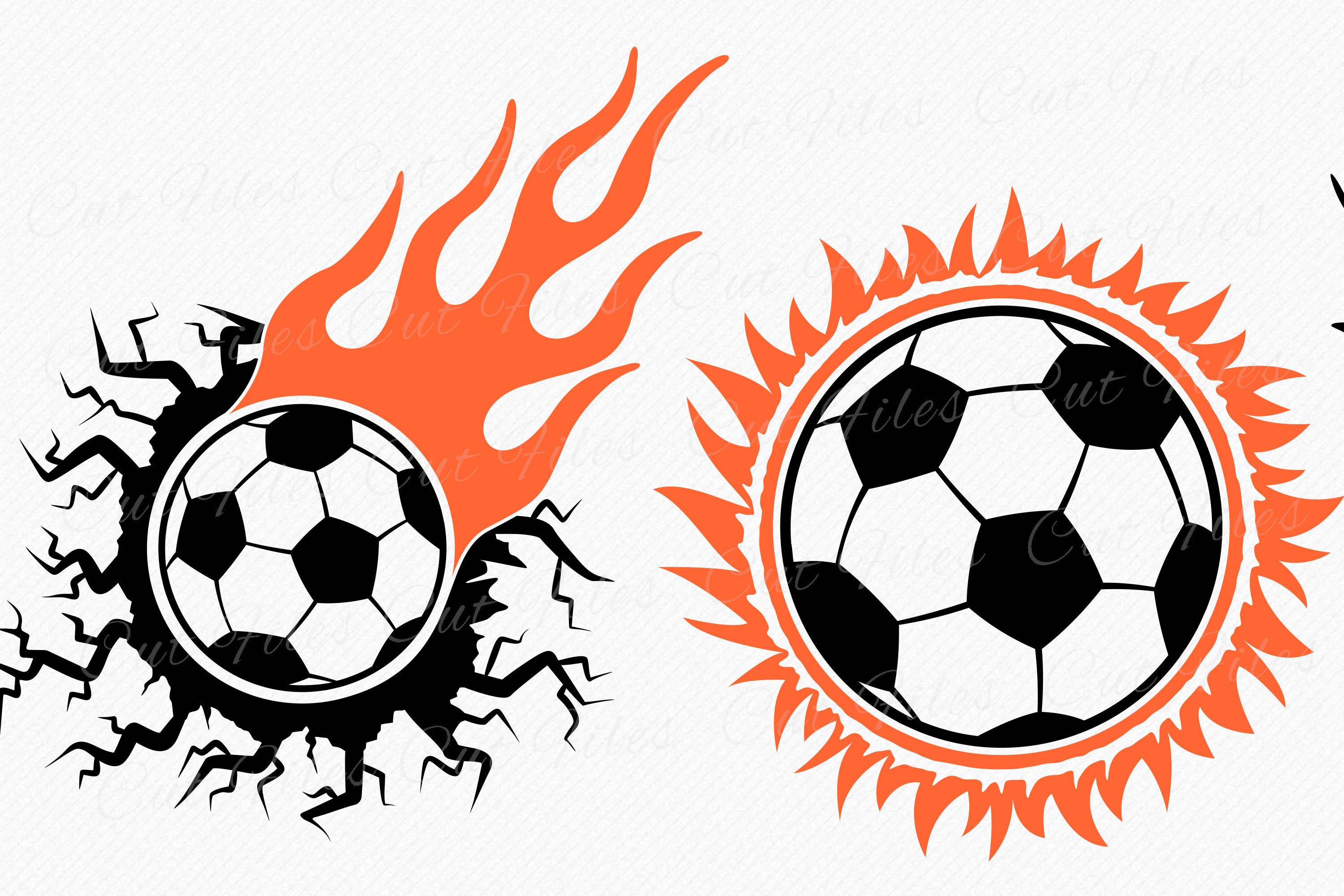 Soccer Ball Fire SVG Bundle Fire Soccer SVG Soccer on Fire | Etsy