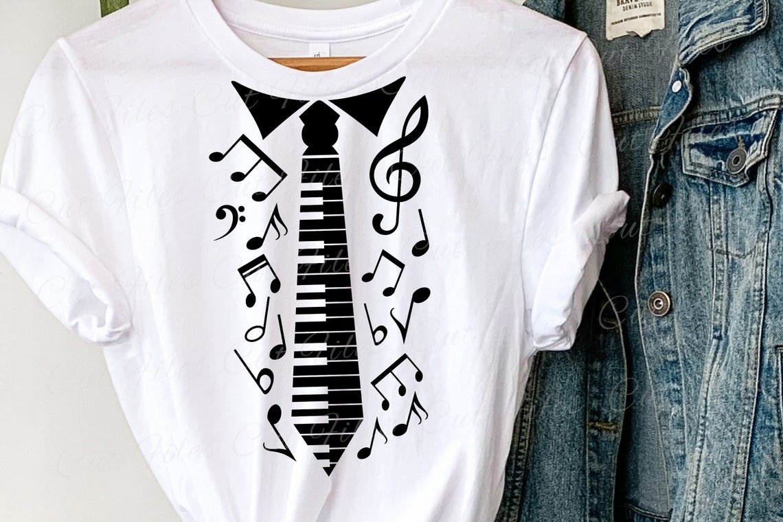 Piano Key Tie SVG Necktie With Keyboard and Musical Notes SVG - Etsy