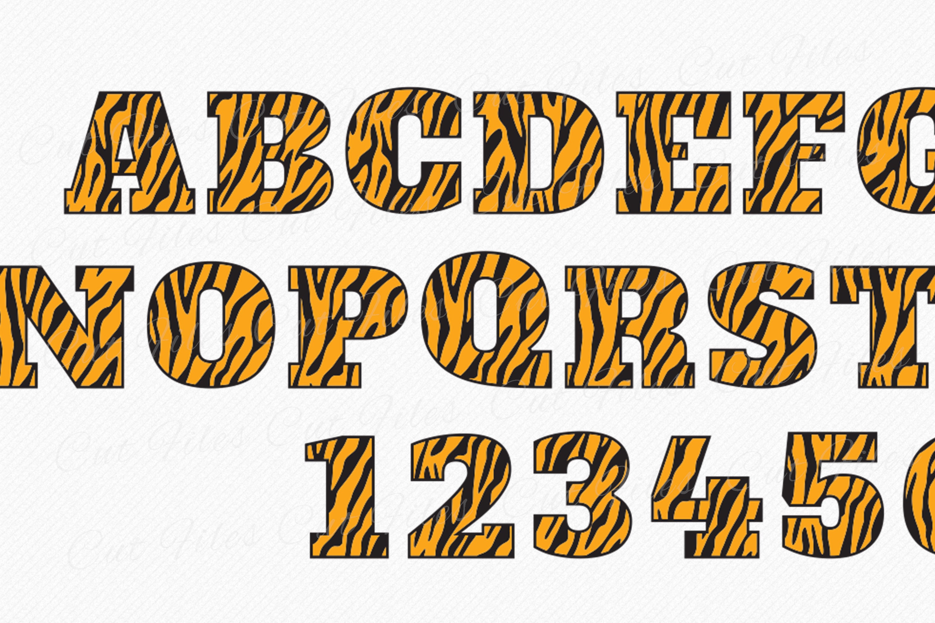 Tiger Font SVG TTF OTF Tiger Skin Font Animal Alphabet Animal | Etsy España