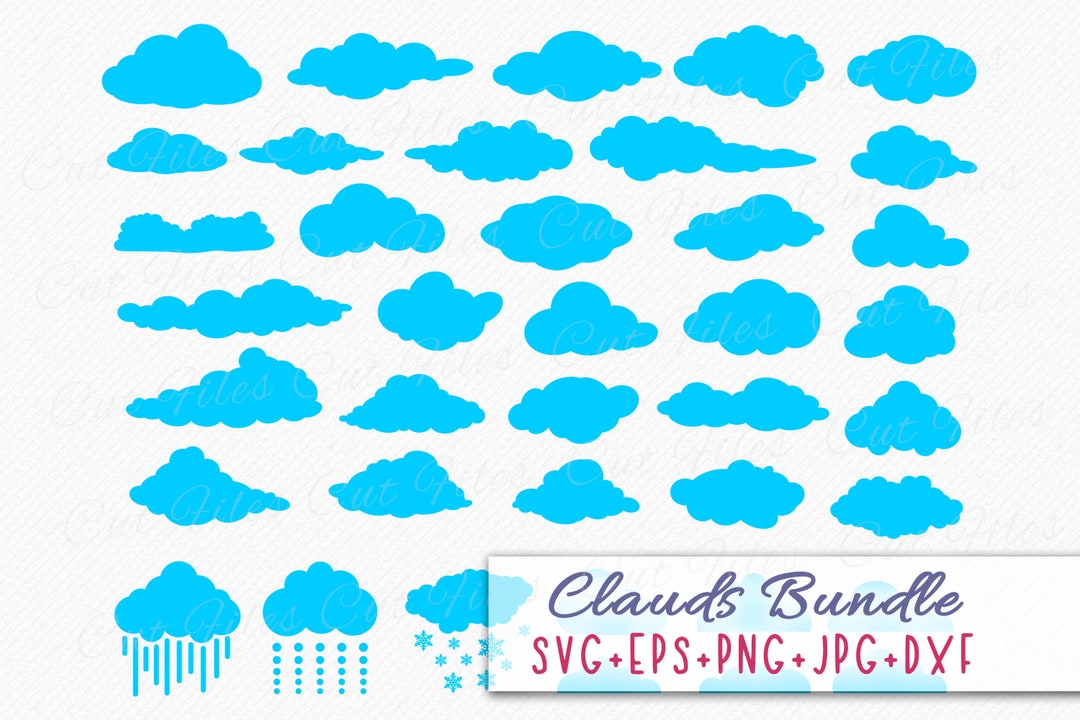 Clouds SVG Bundle | Clouds Vector and Clipart Files, Cutting Files ...