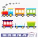 Kids Train SVG Locomotive With Wagons Vector and Clipart Files ...