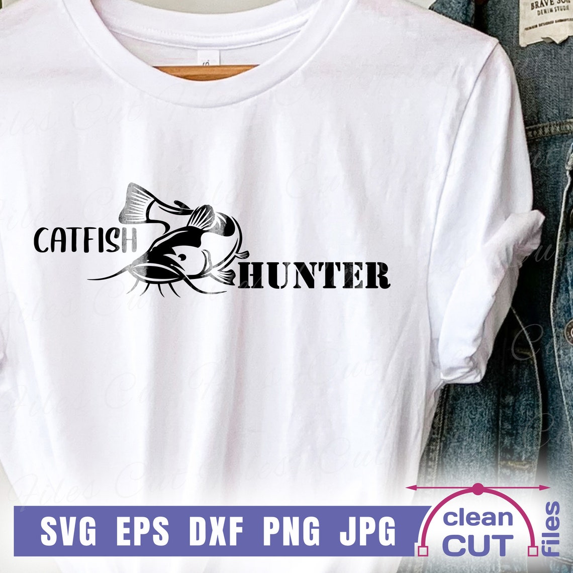 Catfish Hunter SVG Cutting Files, Fishing Stencil, Car Decal Catfish ...