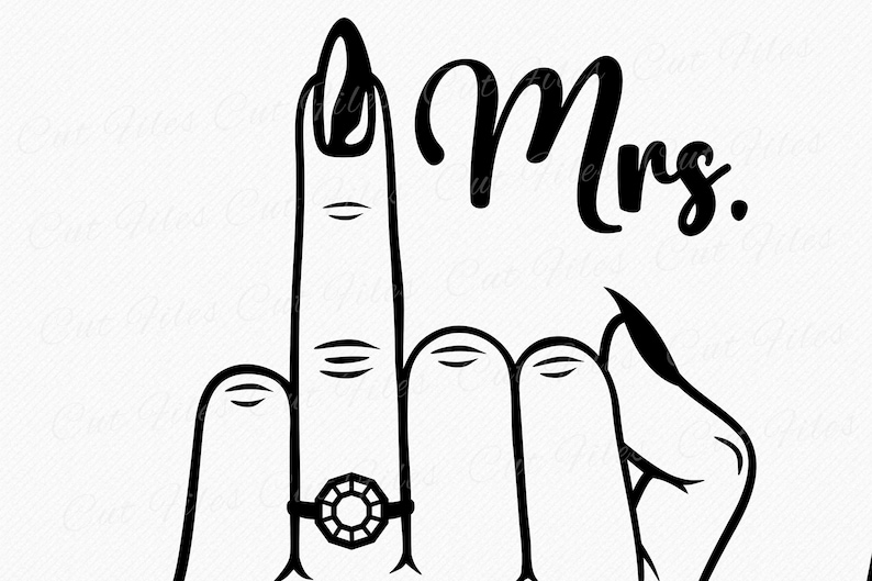 Mrs Mr Wedding Finger SVG Engagement Rings SVG Bride and - Etsy