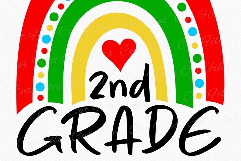 2nd Grade SVG Second Grade Rainbow SVG Back to School Shirt - Etsy