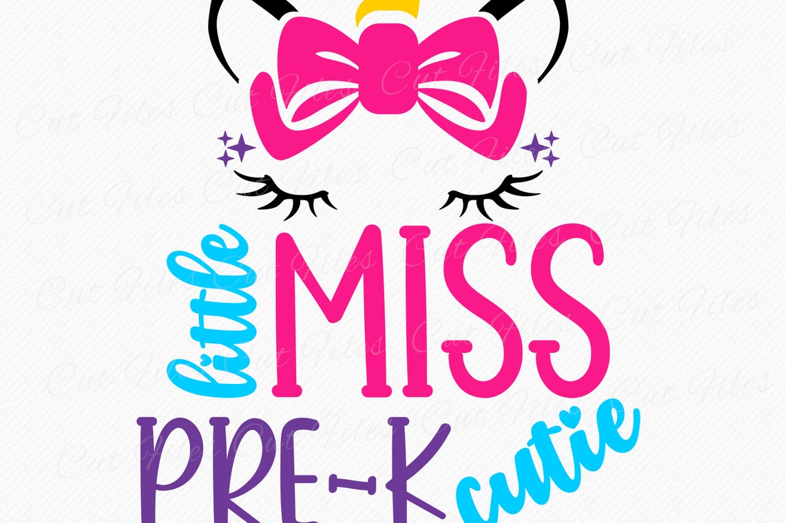 Pre-k SVG Little Miss Pre-k Cutie Unicorn SVG Back to School - Etsy