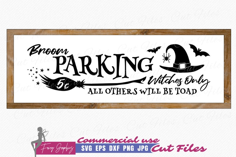Broom Parking SVG for Halloween Sign Witches Only Porch Sign - Etsy