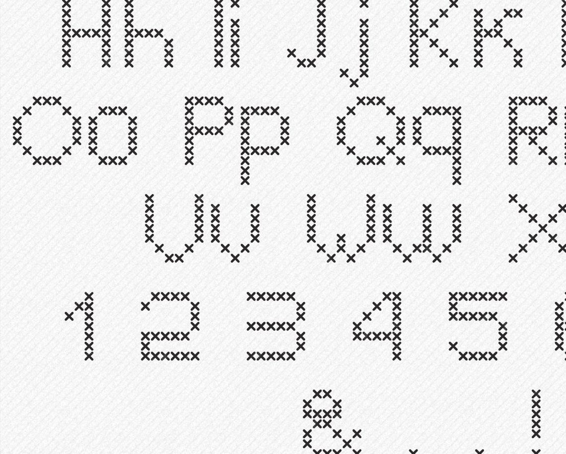 Stitching Font SVG TTF OTF | Cross Stitch Alphabet, Cross Stitch ...