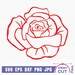 Simple Rose Flower SVG Vector Images, Silhouette of Red Rose Design ...