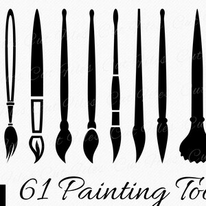 Art Supplies SVG Bundle Painting Tools, Paint Brush SVG, Painting ...