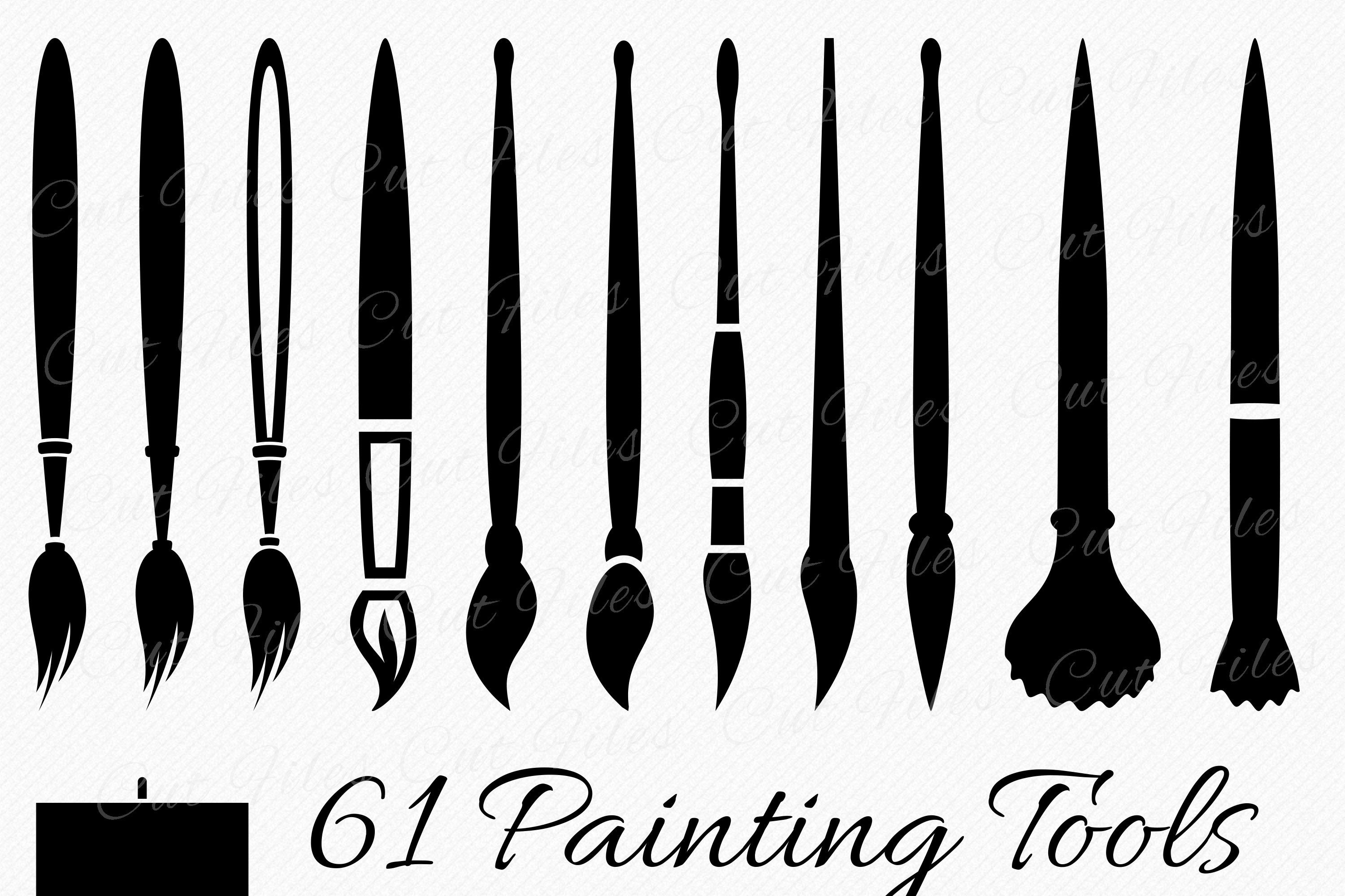 Art Supplies SVG Bundle Painting Tools Paint Brush SVG - Etsy