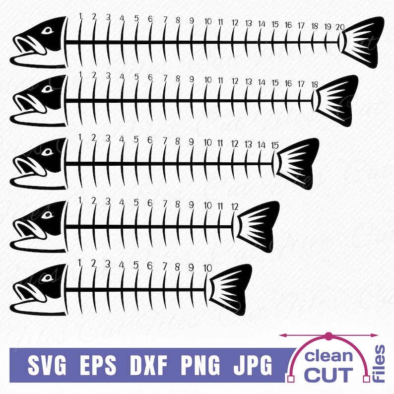 Fish Ruler SVG – Fishing Measure Ruler Clipart Template – Laser Cut ...