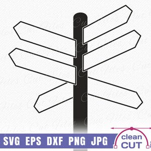 Road Sign SVG Street Sign Template 6 Arrows Blank Road Street Sign With ...