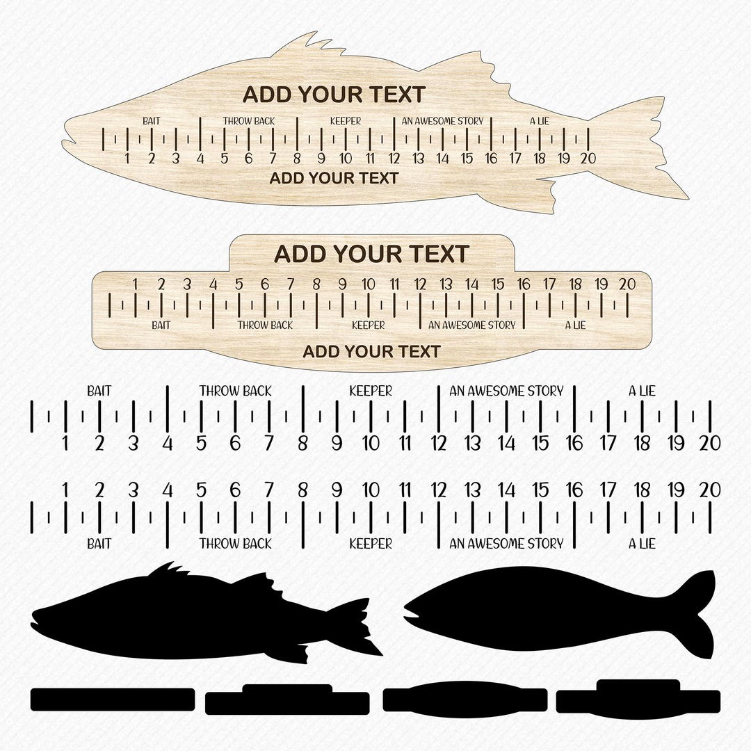Fisherman's Ruler Svg - Fish Ruler SVG – Fishing Measurement Clipart ...