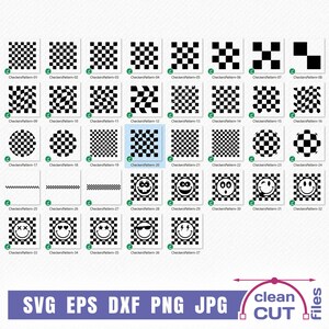 Checker Patterns SVG Bundle, Distressed Twisted Grunge Circle Border ...