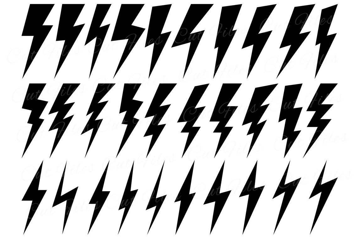 Lightening Bolt SVG Thunder Cutting and Clipart Files - Etsy
