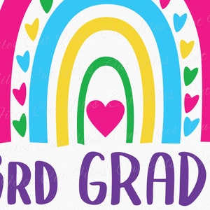 3rd Grade Rainbow SVG, Welcome to Third Grade Rainbow SVG, Back to ...