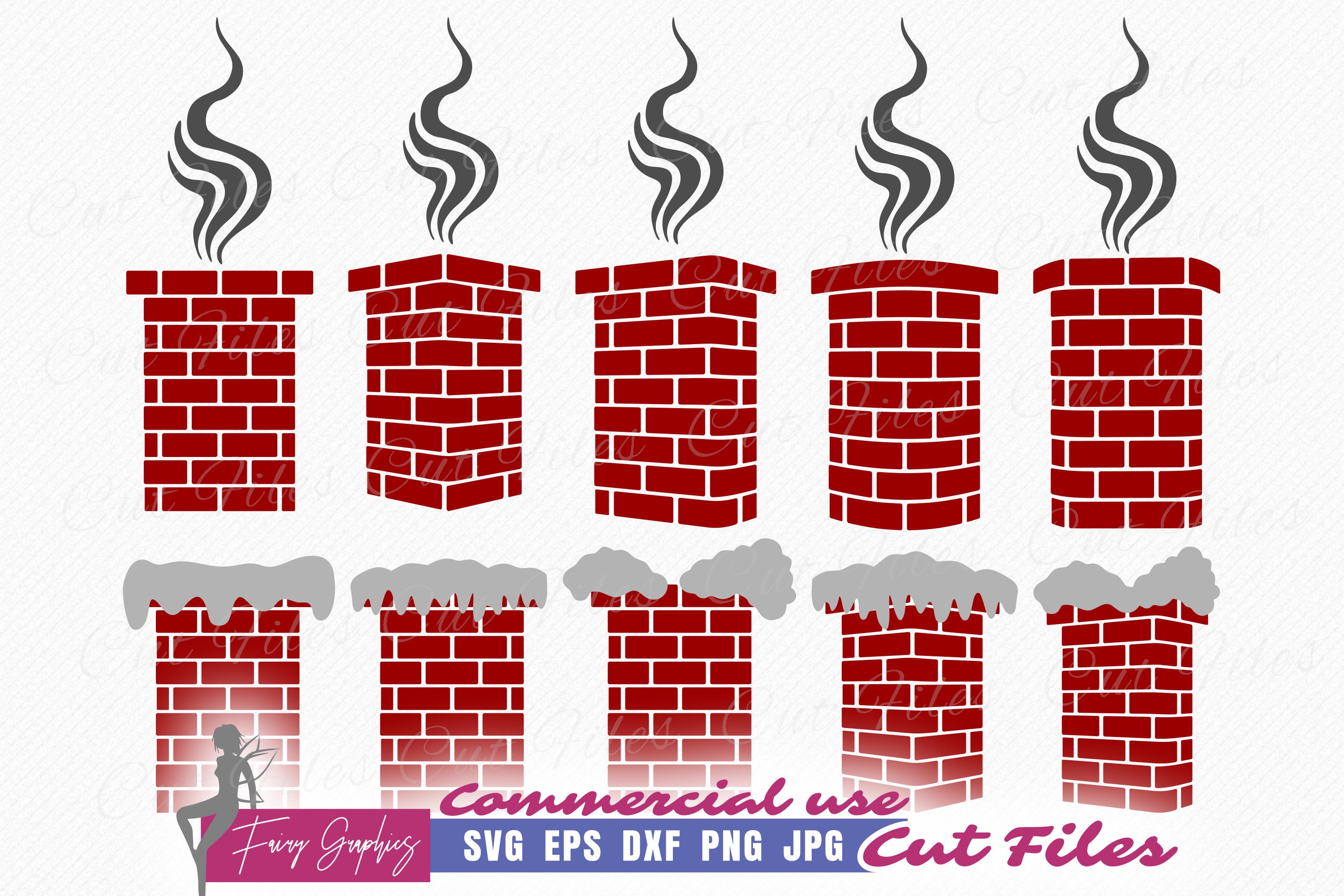 Christmas Chimney SVG Vector Bundle Cutting and Clipart Files - Etsy