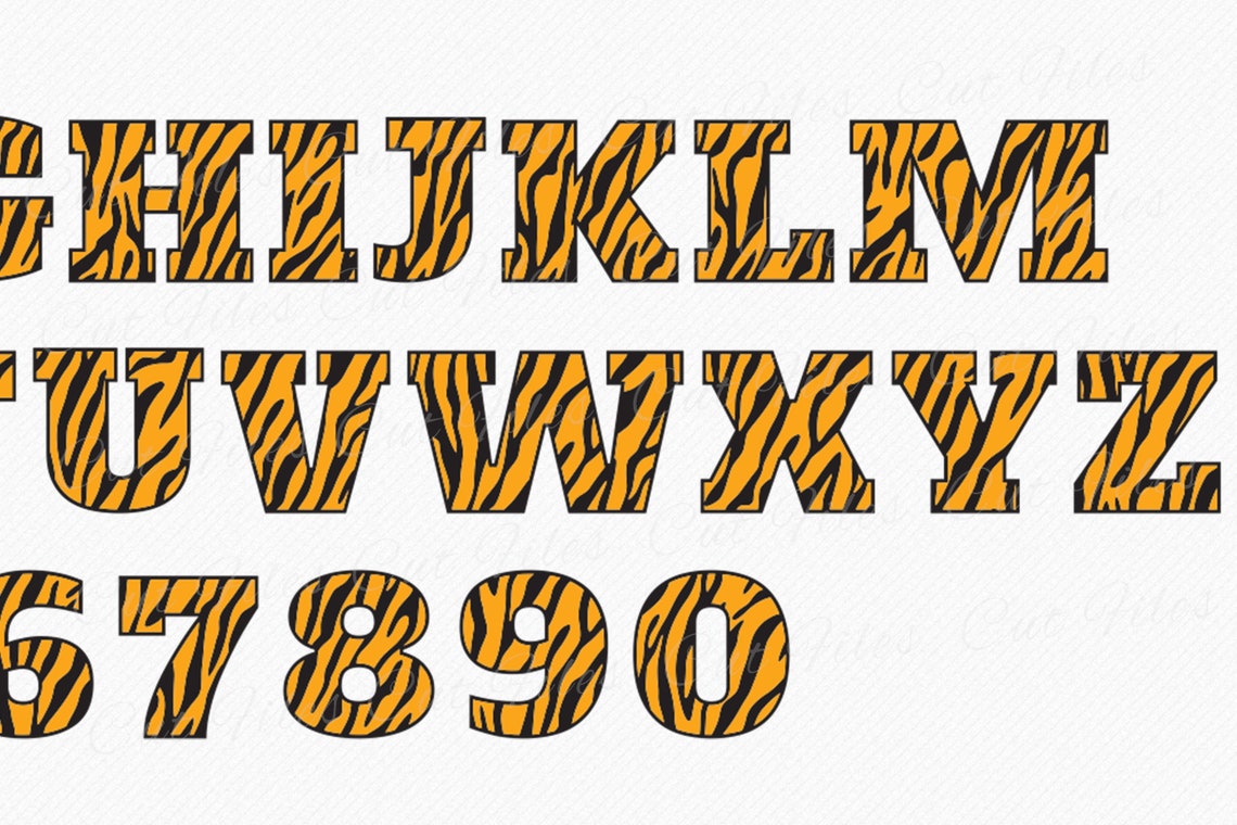 Tiger Font SVG TTF OTF Tiger Skin Font Animal Alphabet Animal - Etsy