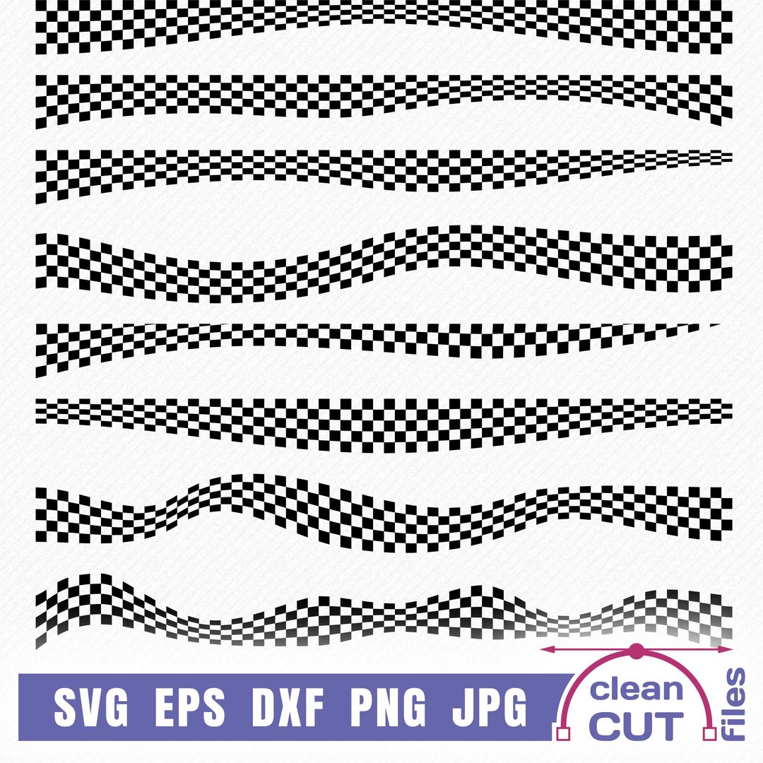 Checkerboard Line Border SVG, Twisted Checker Frame Pattern, Finish ...
